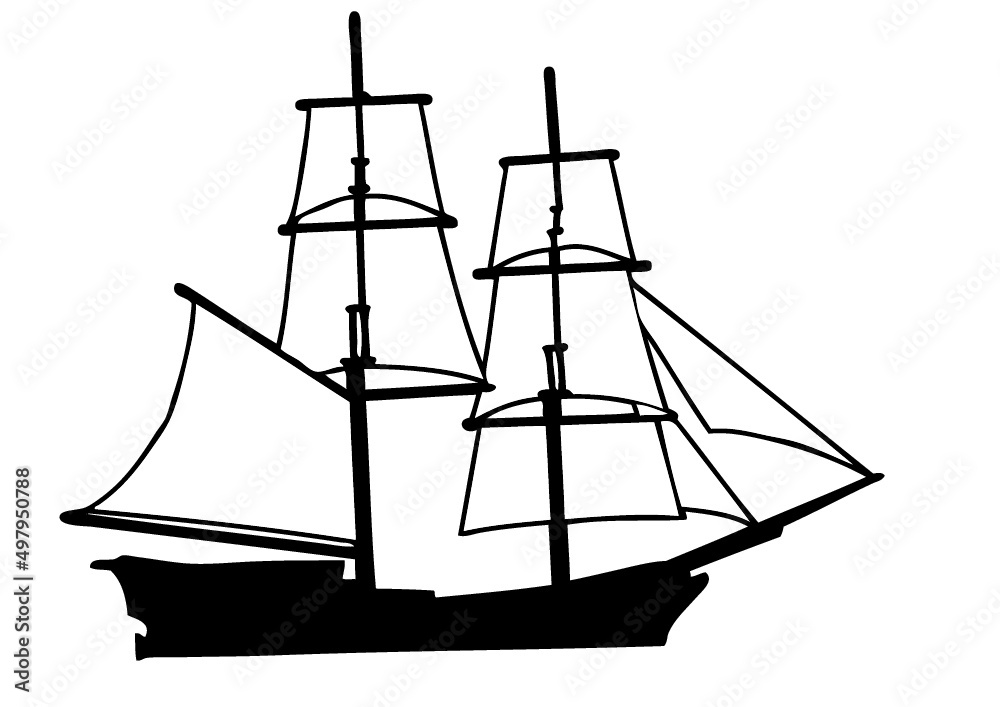 brig sailing vessel Stock Vector | Adobe Stock