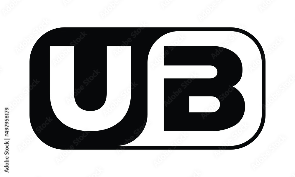 UB rectangular shape logo design vector template | monogram logo ...