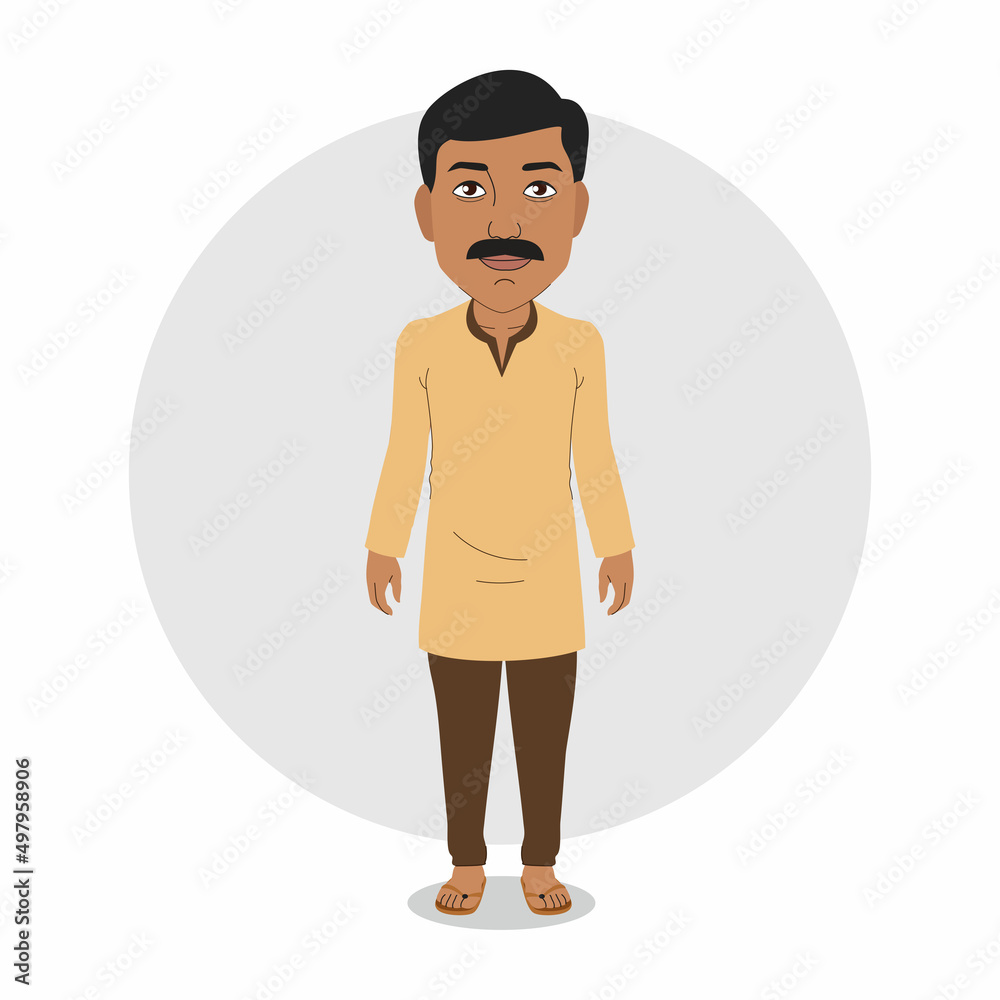 Indian man | Indian man standing | Indian cartoon man Stock Vector ...