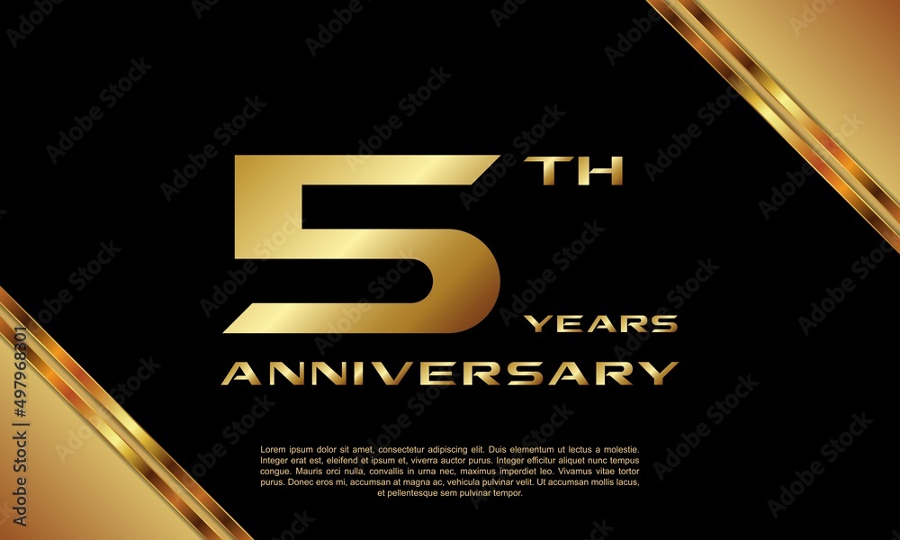 5th anniversary logotype. Anniversary celebration template design for ...