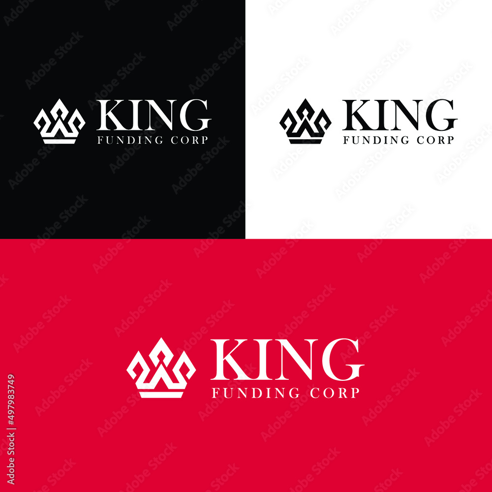 king logo design-vector logo design Stock Vector | Adobe Stock