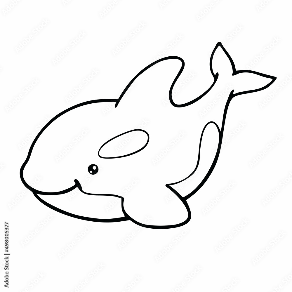 Kids coloring book of killer whale. Vector illustration outline drawing ...