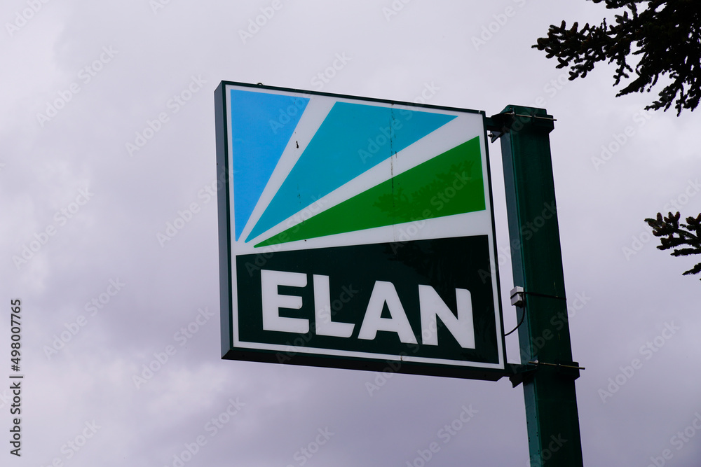 elan gas station brand text company logo sign service Petrol pump ...