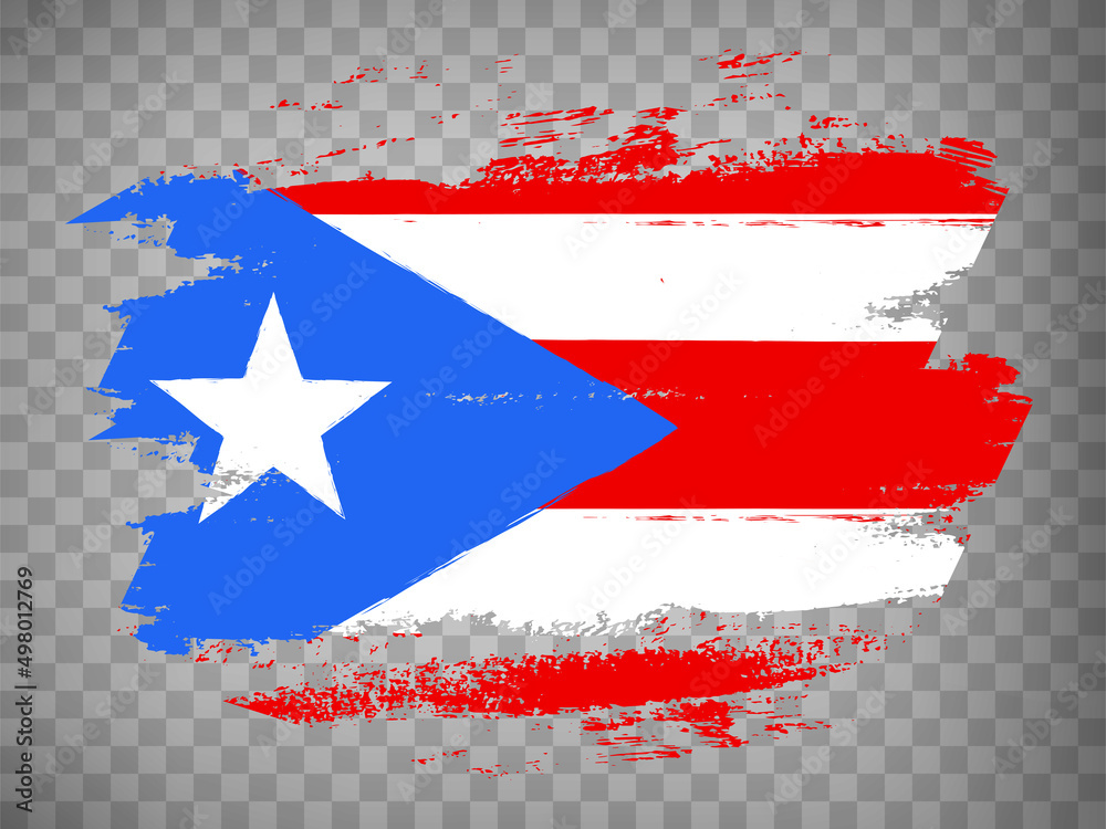 Flag of Puerto Rico brush stroke background. Flag Puerto Rico on ...