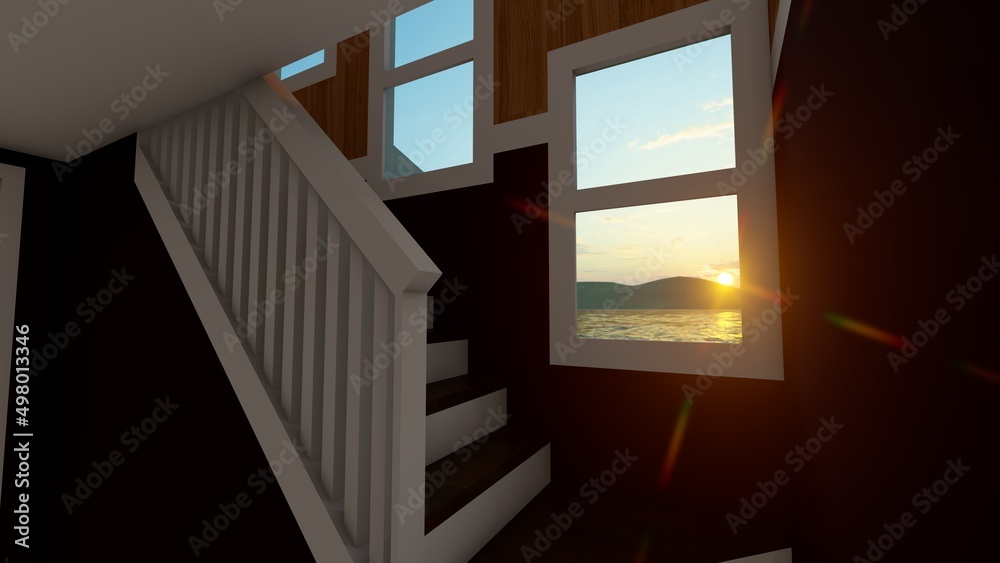 liminal space landscape night and afternoon Stock Photo | Adobe Stock