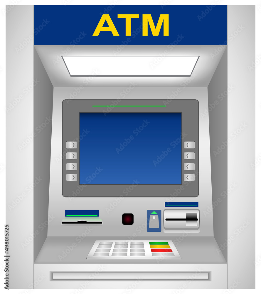 Stockvektorbilden set of realistic atm machine isolated or atm bank ... Stockvektorbilden set of realistic atm machine isolated or atm bank ...
