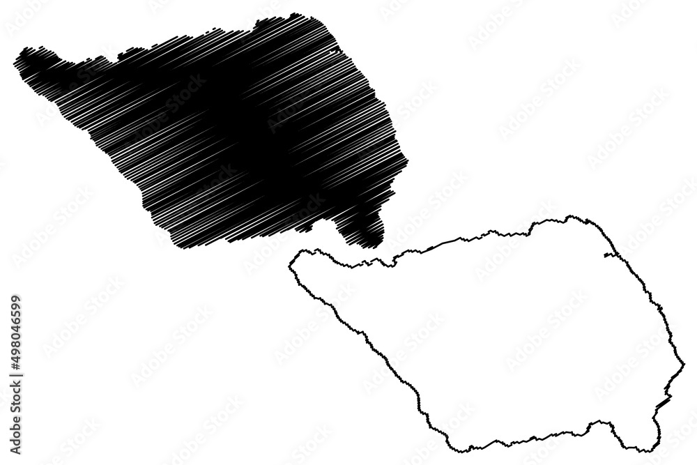 Savaii island (Samoa Islands Archipelago, Polynesia) map vector ...