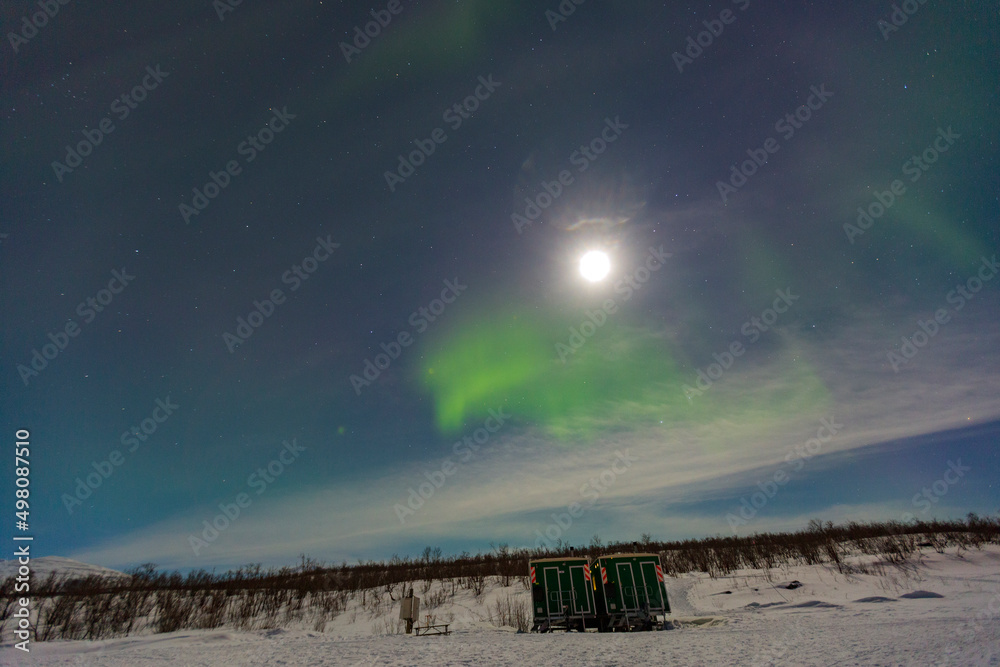 Abisko, Aurora Borealis in Lapland. Sweden lights in the sky full of ...