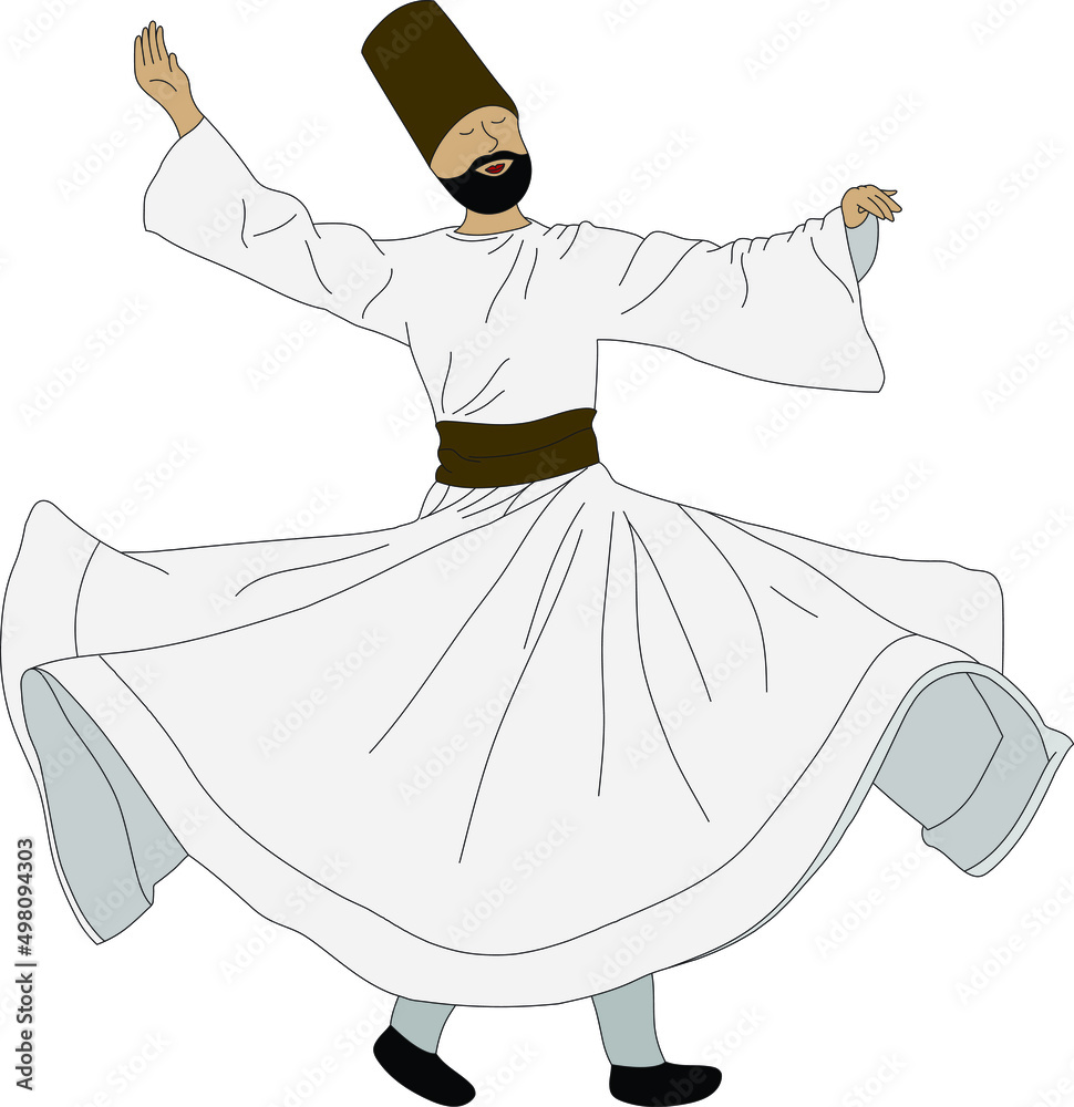 muslim, dervishes, whirling dervish, sufi, dervis Stock Vector | Adobe ...