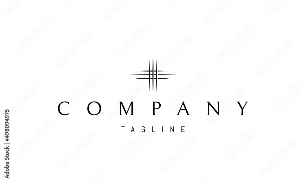 Vector logo on which an abstract image of a sharp cross made up of the ...