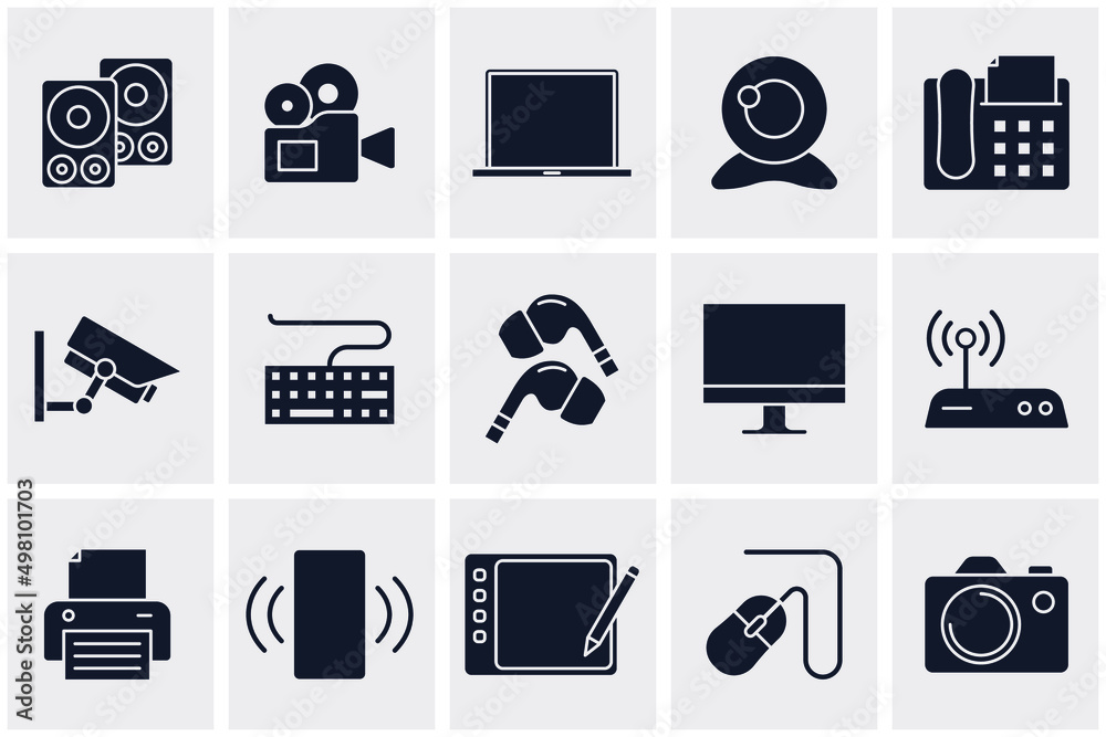 technology devices set icon symbol template for graphic and web design ...