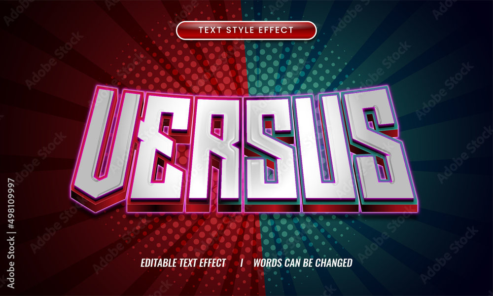 Versus text effect, editable gamer and neon text style Premium Vector ...