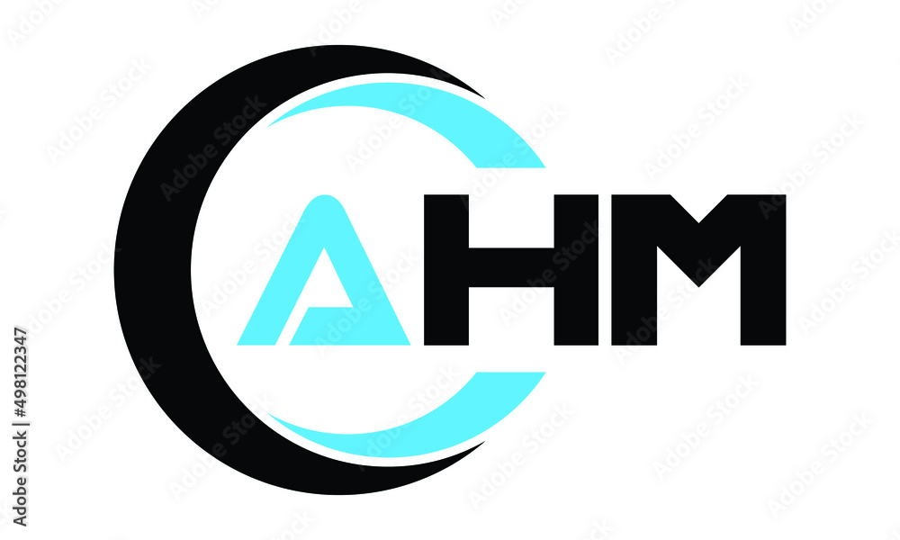 AHM swoosh logo design vector template | monogram logo | abstract logo ...