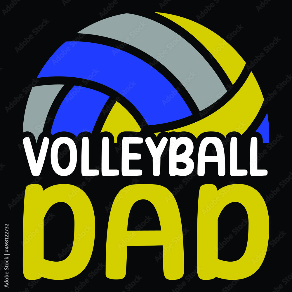 Vecteur Stock Volleyball dad, Happy Father's day t-shirt print template ...