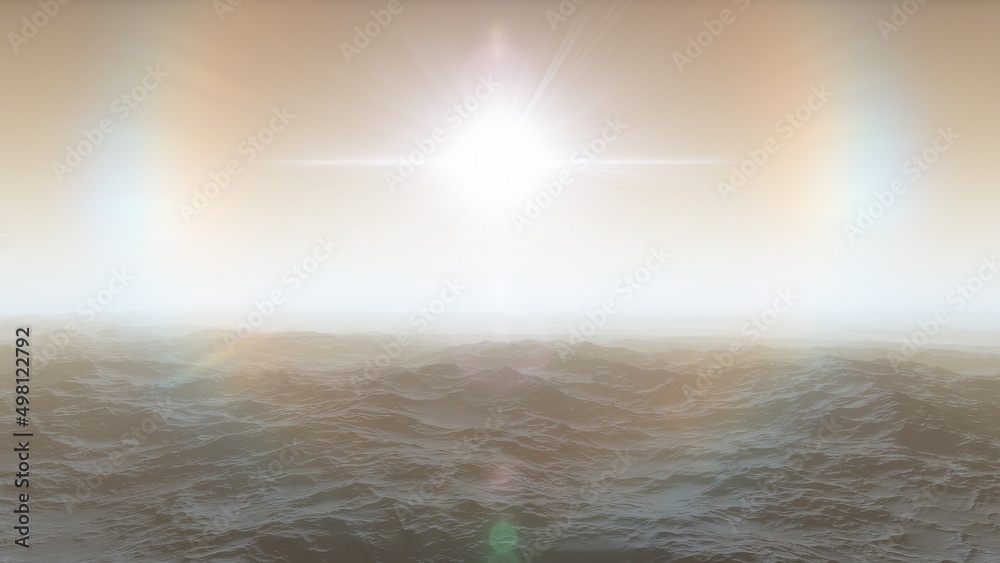 alien planet landscape sci fi spatial background, view from planet ...