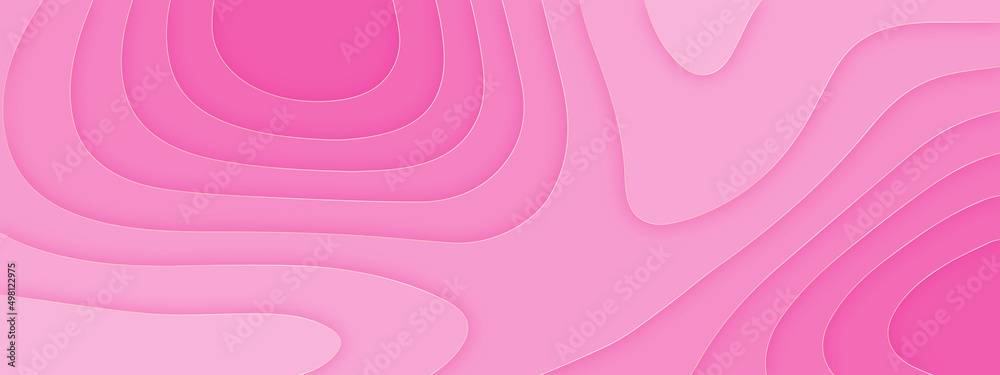 Papercut abstract background with pink colour smooth gradient Vector ...