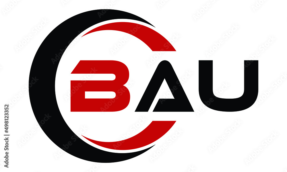 BAU swoosh logo design vector template | monogram logo | abstract logo ...