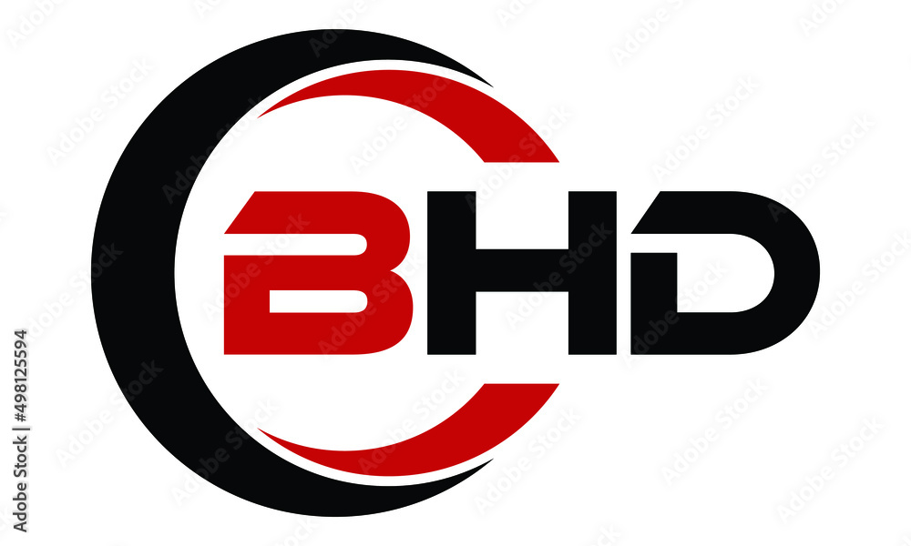 BHD swoosh logo design vector template | monogram logo | abstract logo ...