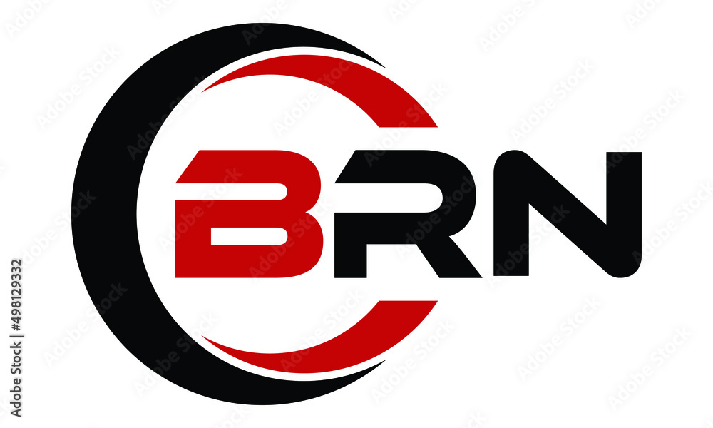 BRN swoosh logo design vector template | monogram logo | abstract logo ...