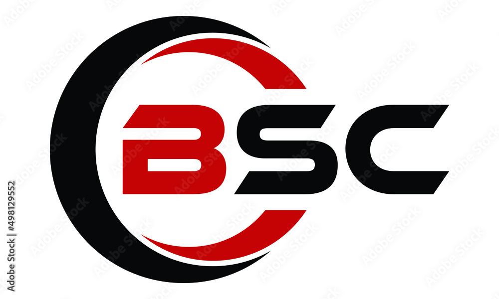 BSC swoosh logo design vector template | monogram logo | abstract logo ...