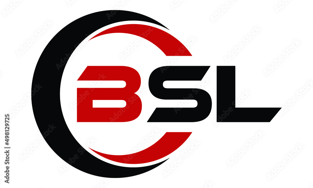 Vetor de BSL swoosh logo design vector template | monogram logo ...
