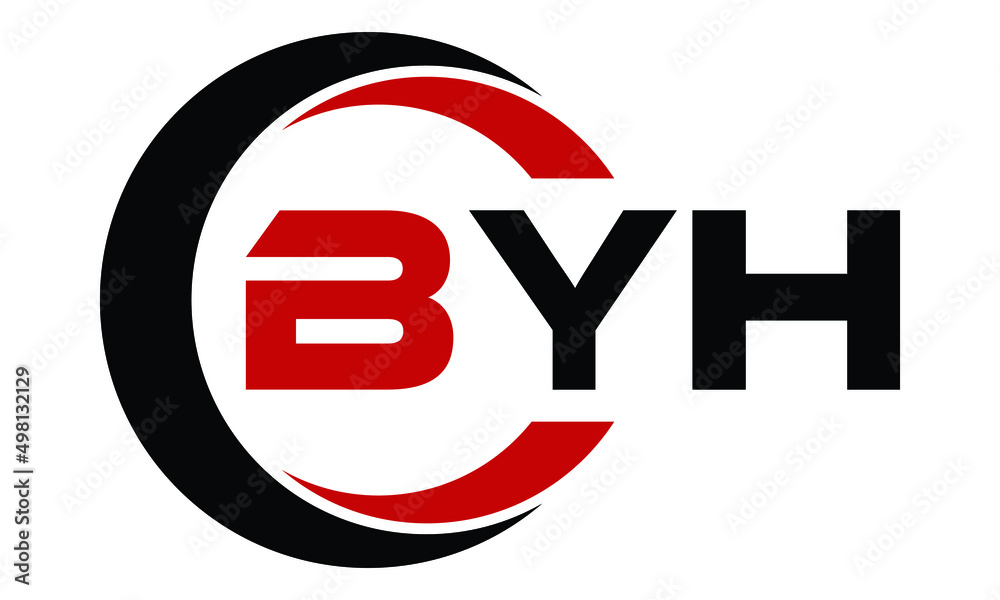 BYH swoosh logo design vector template | monogram logo | abstract logo ...