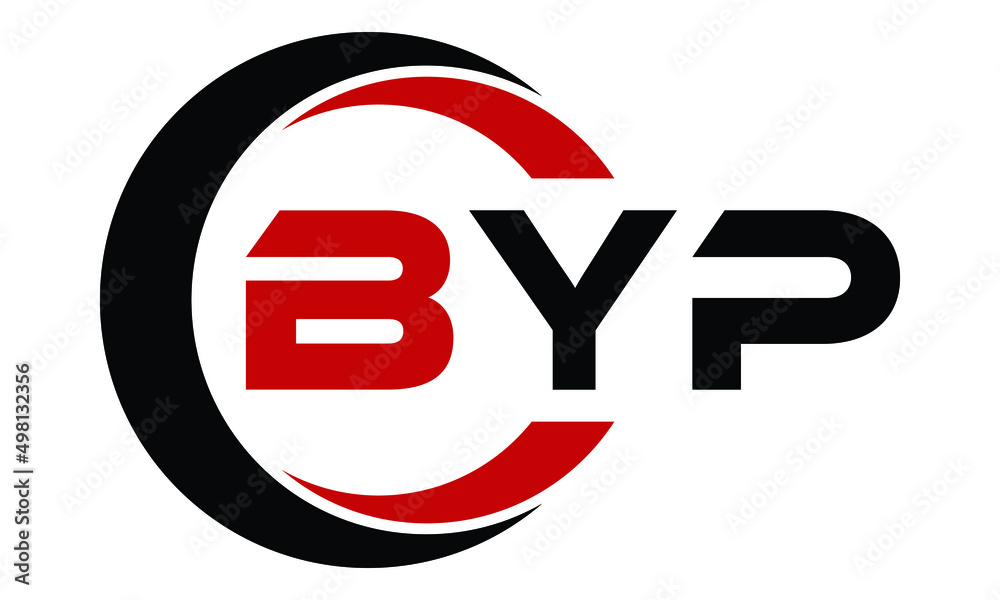 BYP swoosh logo design vector template | monogram logo | abstract logo ...