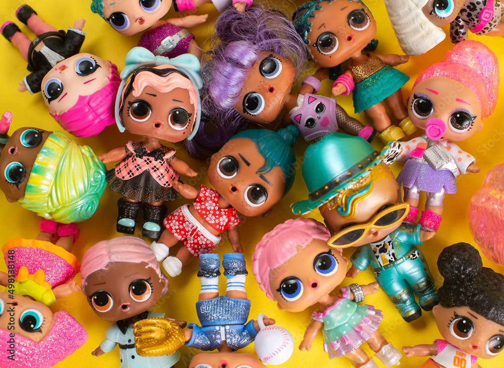 Kamenskoe, Ukraine - Mar 30, 2022. Many different little L.O.L ...