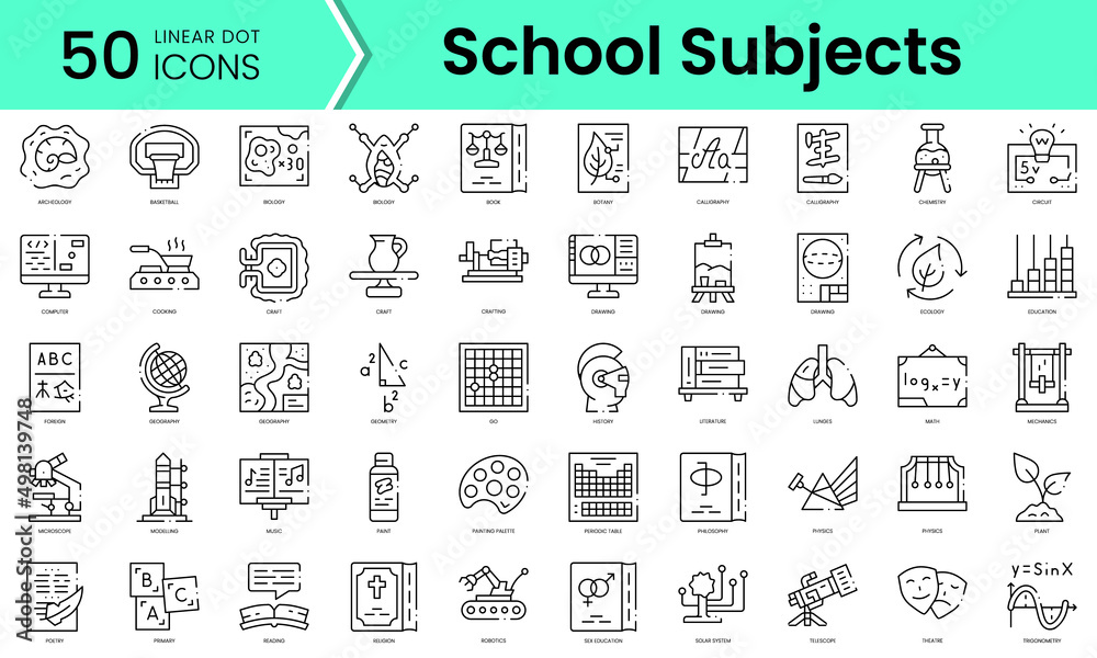 School Subjects Icons