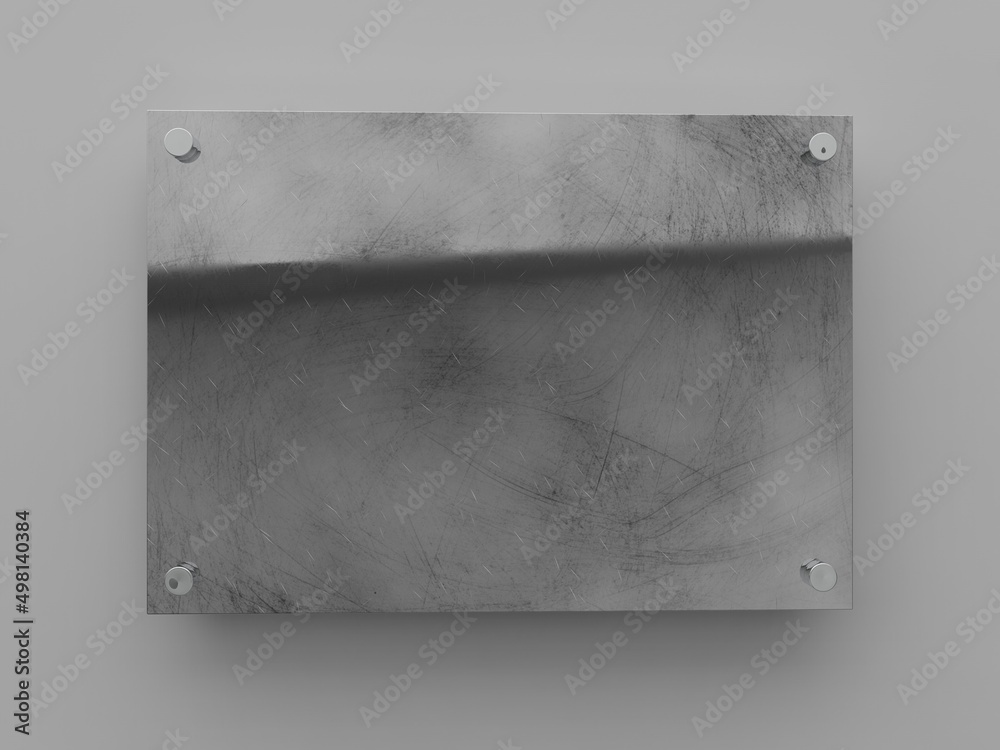 Blank A4 scratched metal plate. Office corporate Signage plate Mock Up ...