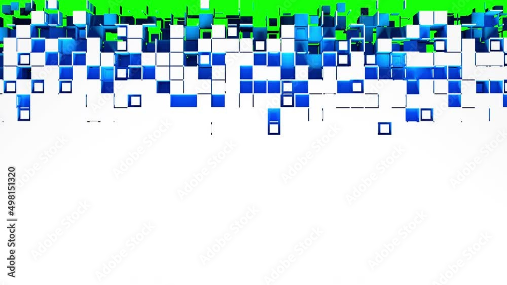 Blue square cells form the white shutter that goes down, hide green ...