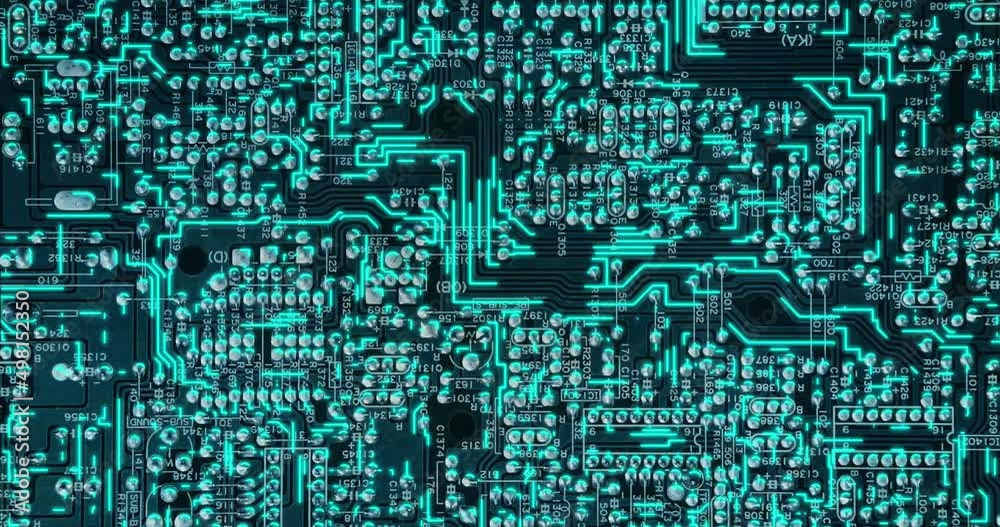 Circuit board animation loop video Technological background Electrical ...