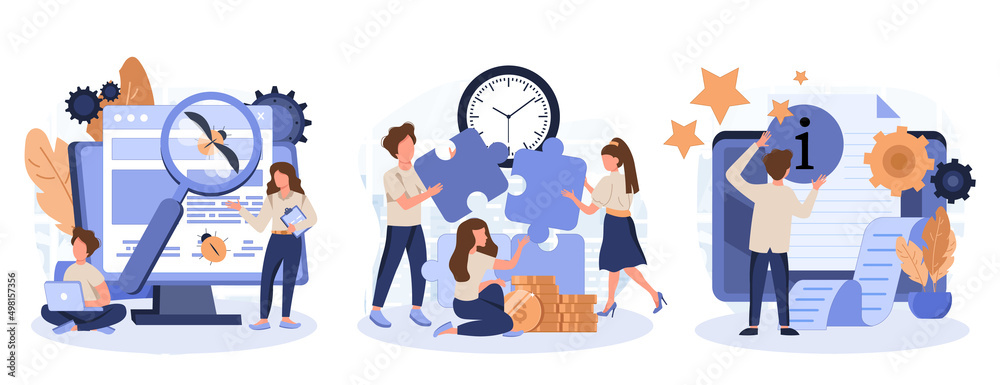 Customer experience abstract concept vector collection of scenes ...