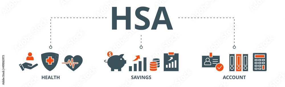 HSA banner web icon vector illustration concept for health saving ...