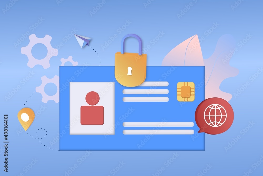 Modern vector of smart ID card, electronic identity card, plastic ...