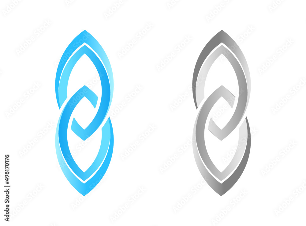 Abstract interlocked shapes design isolated on white background. Modern ...