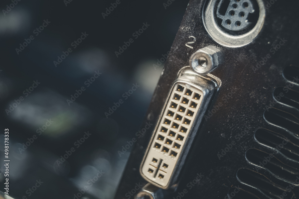Foto de DVI connector on the backside video card. Connector for ...