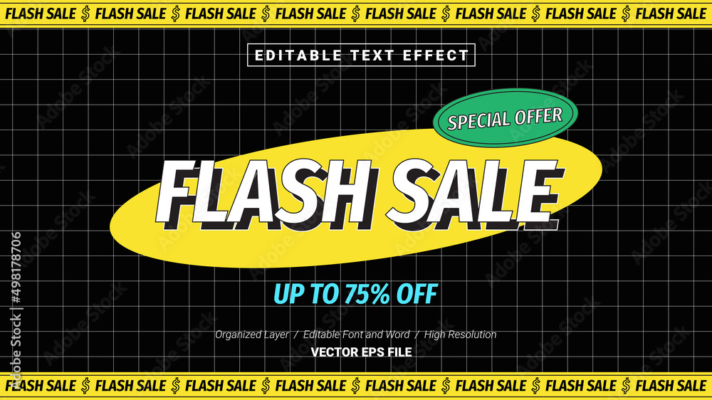 Editable Flash Sale Font. Typography Template Text Effect Style ...