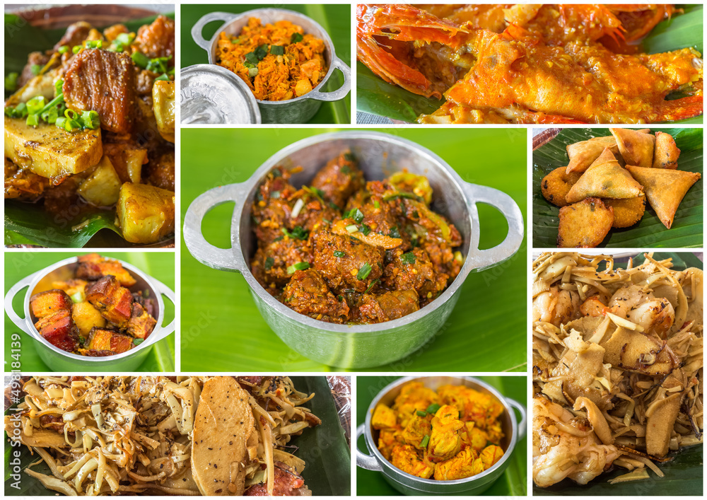 collage de plats créoles, île de la Réunion Stock Photo | Adobe Stock