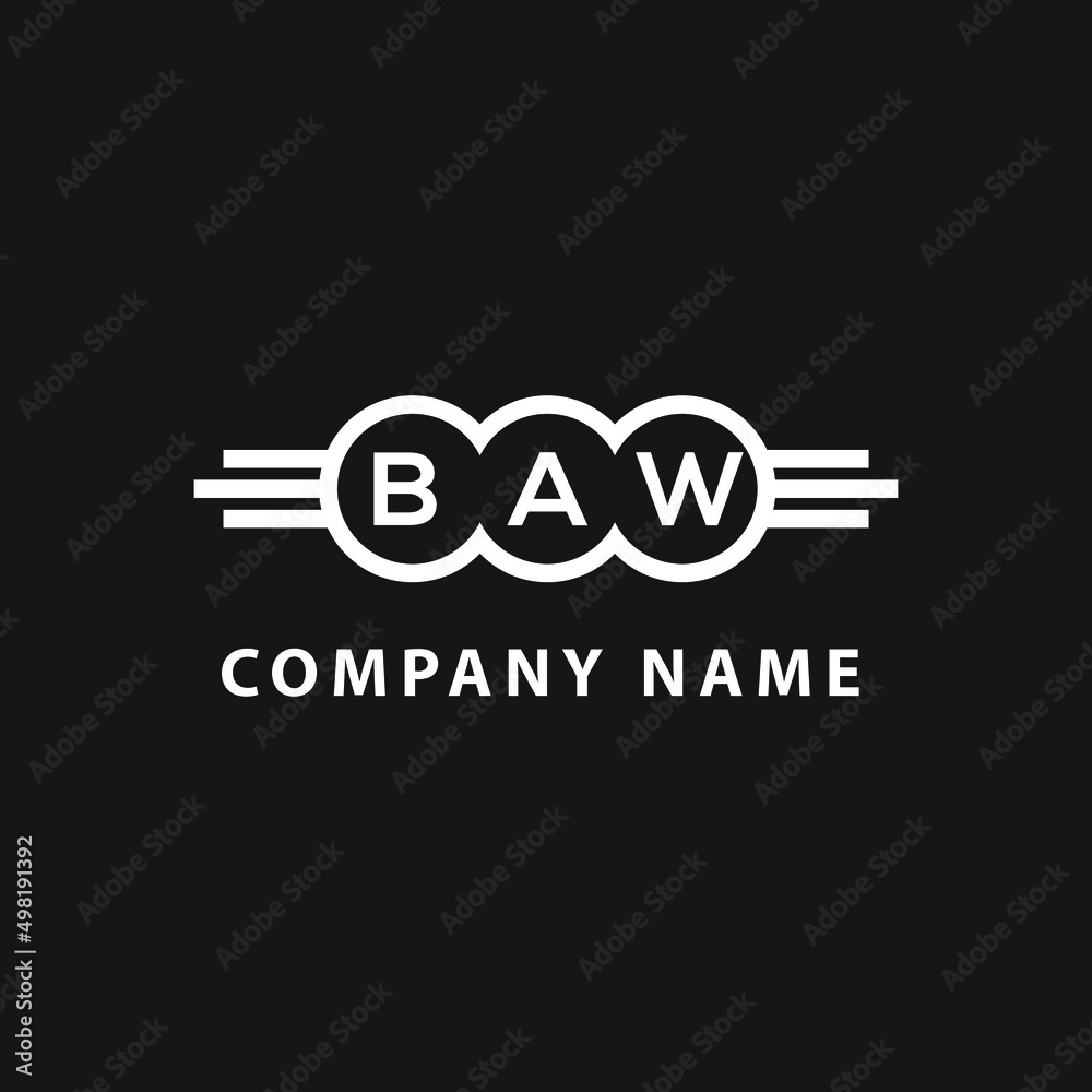 BAW letter logo design on black background. BAW creative initials ...