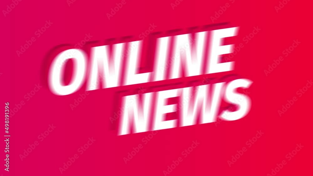 Vidéo Stock Online news. Text title animation. On a red background ...