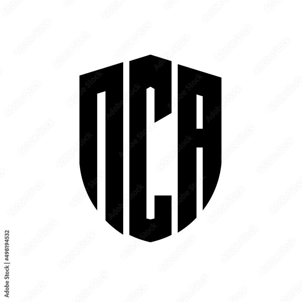 NCA letter logo design. NCA modern letter logo with black background ...