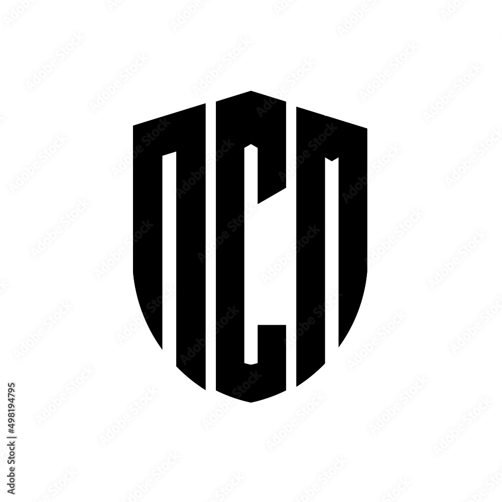 NCM letter logo design. NCM modern letter logo with black background ...