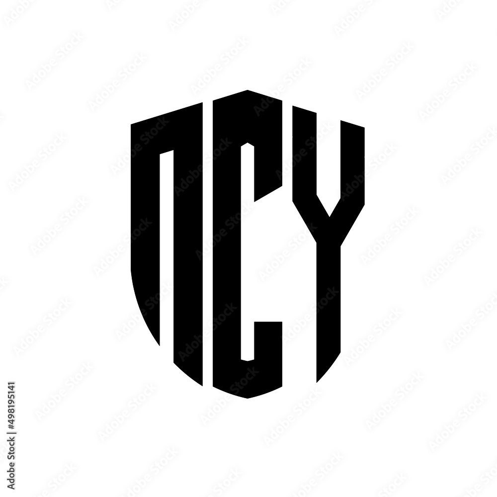NCY letter logo design. NCY modern letter logo with black background ...