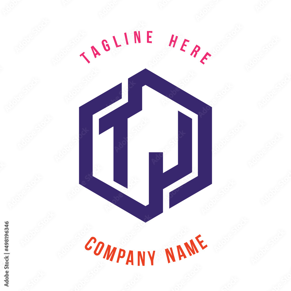 TJ lettering logo is simple, easy to understand and authoritative Stock ...