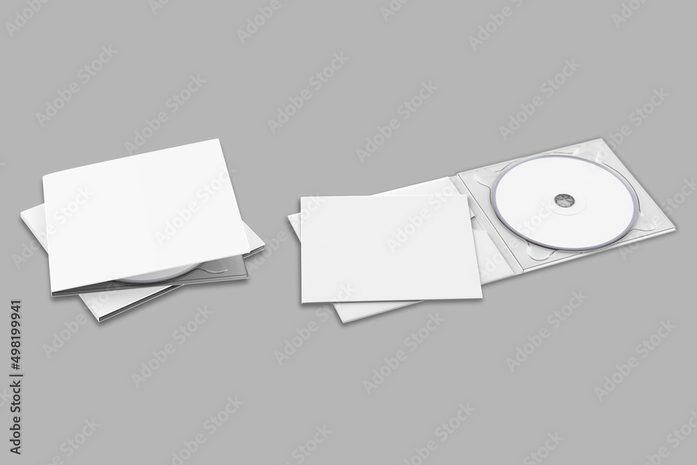 CD disc and carton packaging cover template mock up. Digipak case of ...
