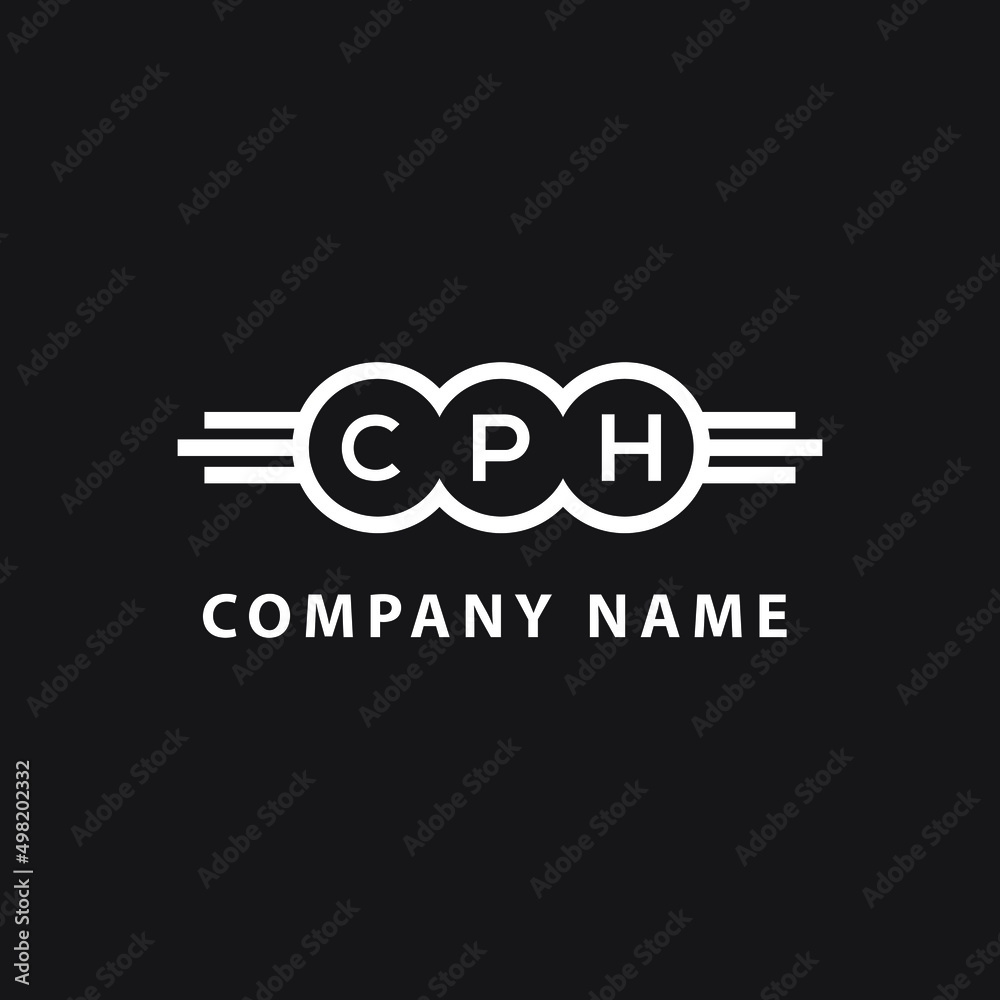 CPH letter logo design on black background. CPH creative circle letter ...