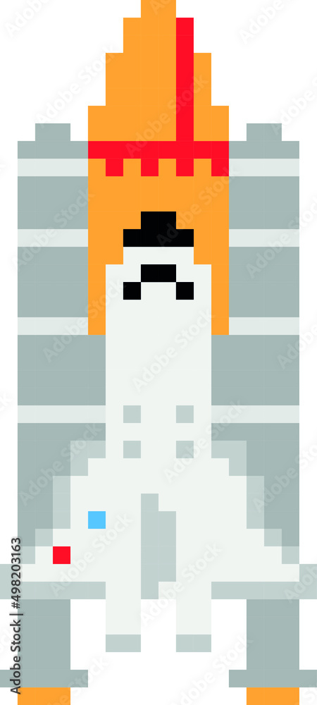 spaceship Pixel art on a white background. Pixel art. Vector ...