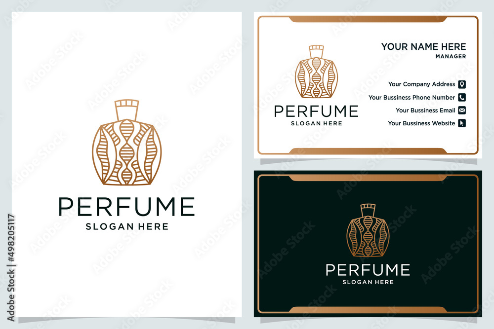 Perfume logo design inspiration and business card Stock Vector | Adobe ...