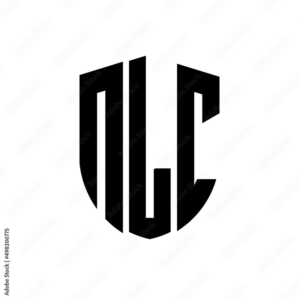 NLC letter logo design. NLC modern letter logo with black background ...